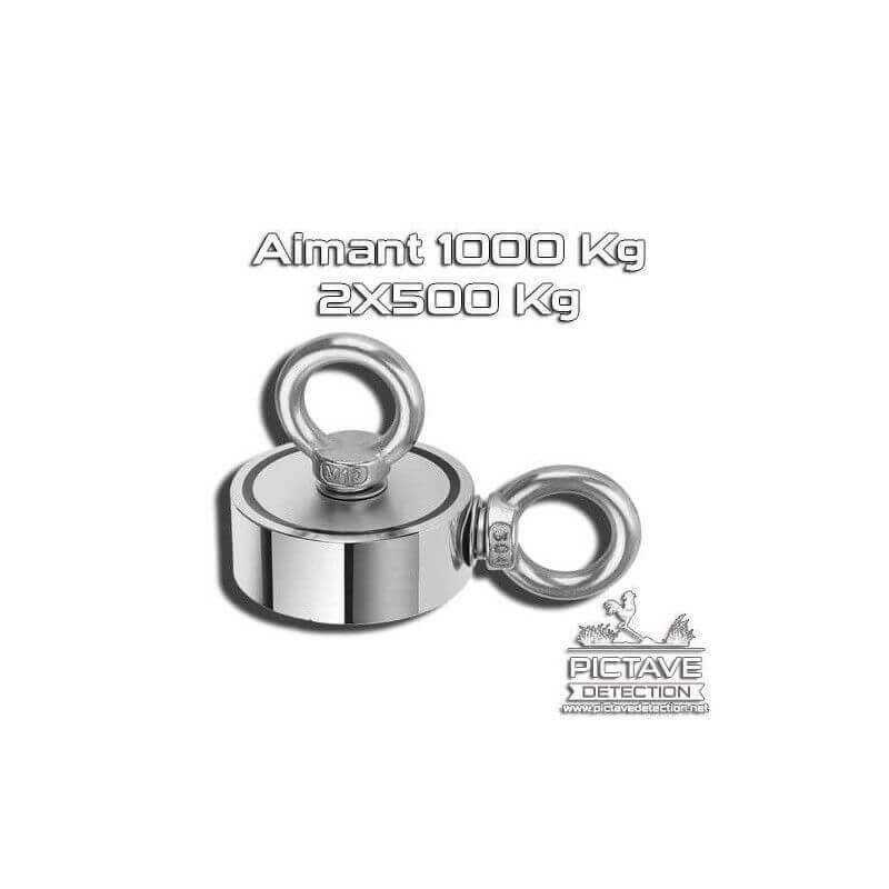 AIMANT NÉODYME BULLDOG 1.000 KG (2 X 500 KG) - DOUBLE FACE